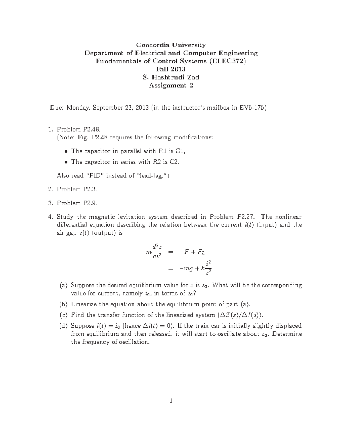 Asn2 - Lab 3 elec 372 - Concordia University Department of Electrical ...