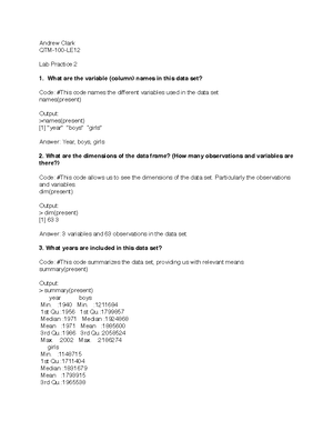 Lab6 Practice - Andrew Clark October 11, 2016 QTM 100 Lab Lab 6 ...