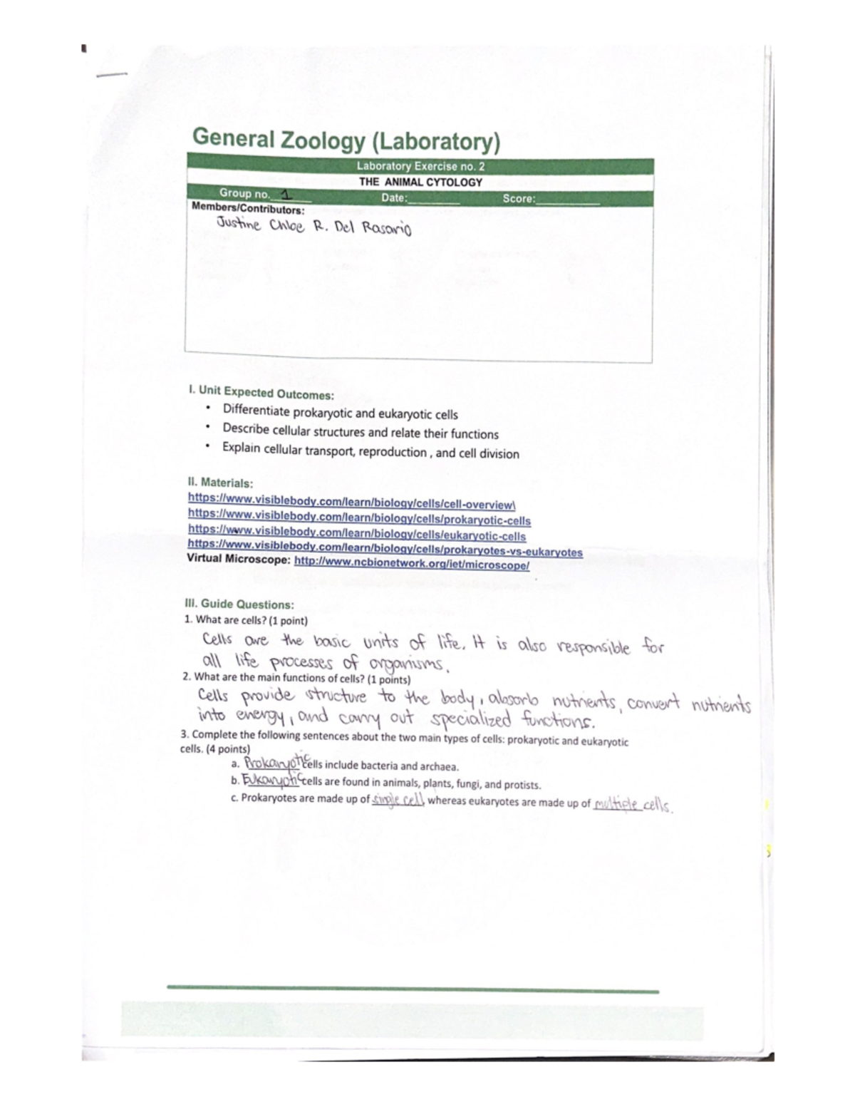 Act #2 Genzoo - okfu - General Zoology - Studocu