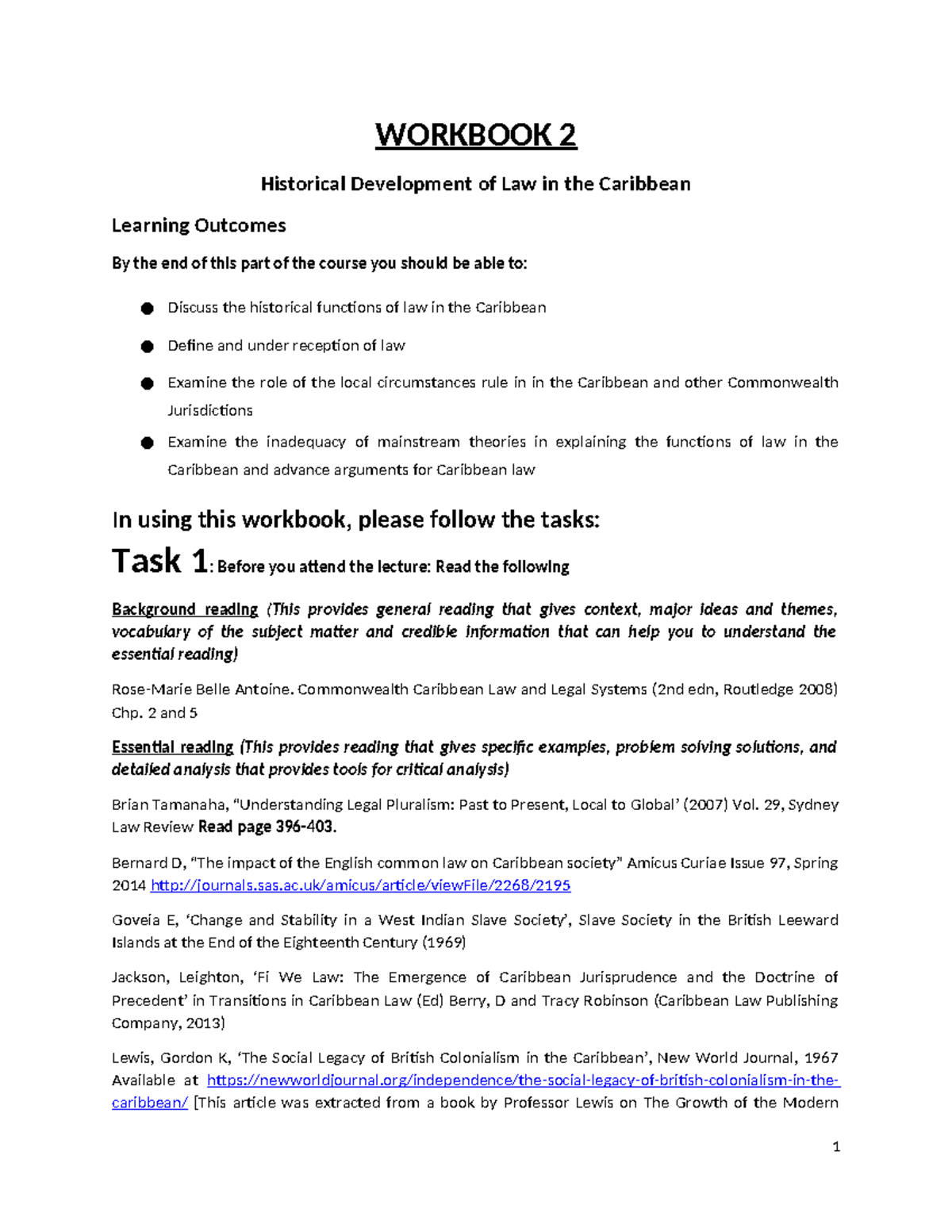 Workbook 2 2020 Historical Functions of Law - WORKBOOK 2 Historical ...