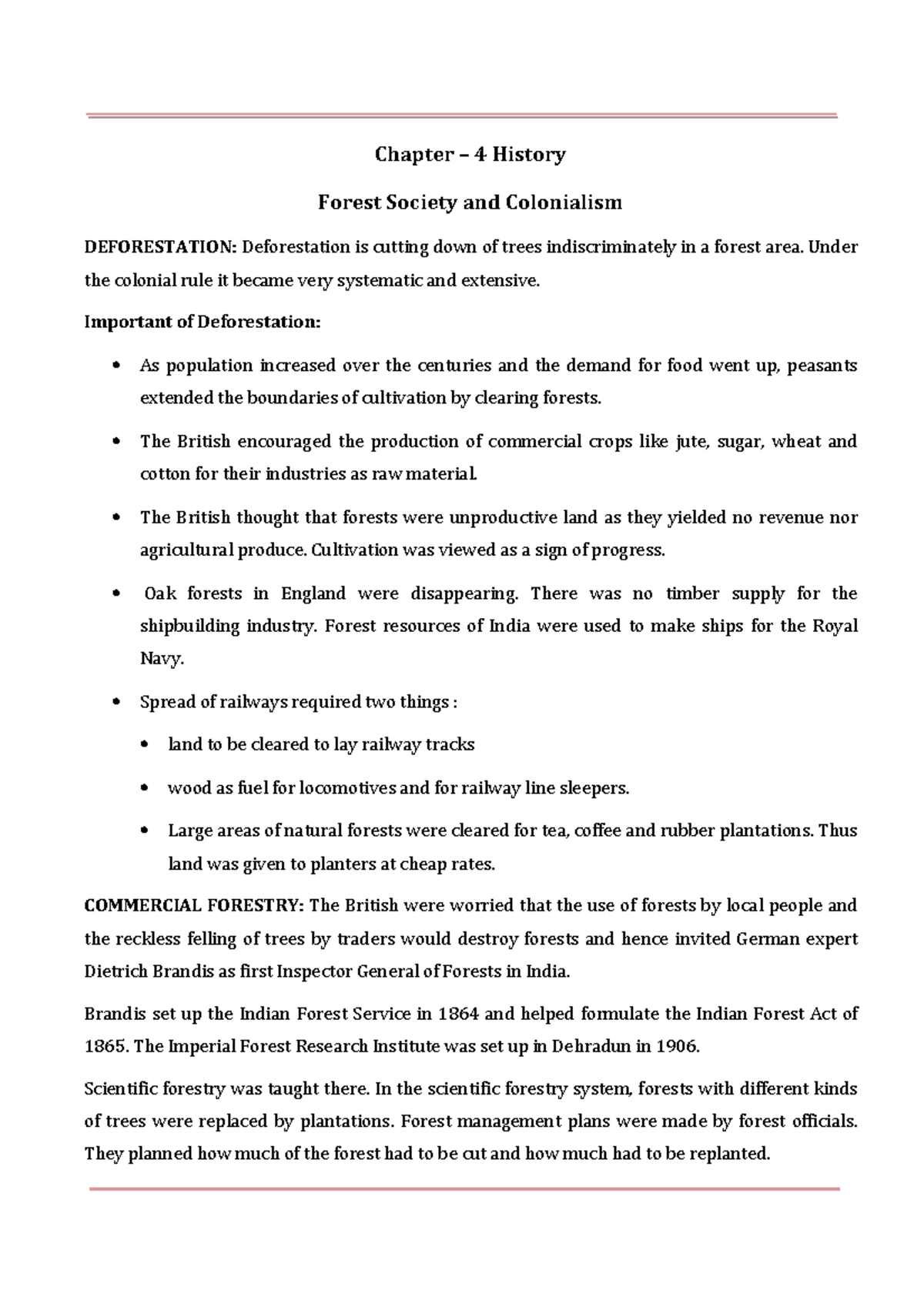 Forest Society and Colonialism - Chapter – 4 History Forest Society and ...