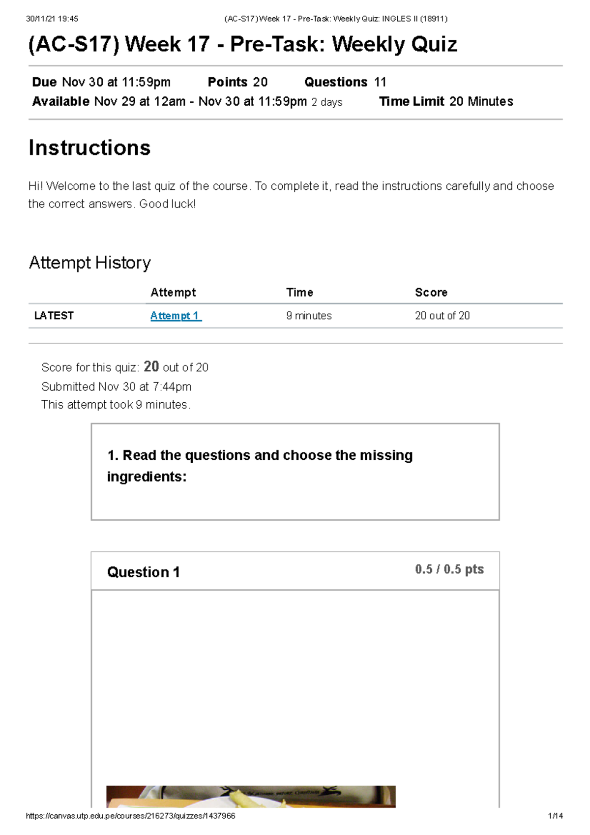 Week 17 - Pre-Task Weekly Quiz Ingles II - (AC-S17) Week 17 - Pre-Task ...