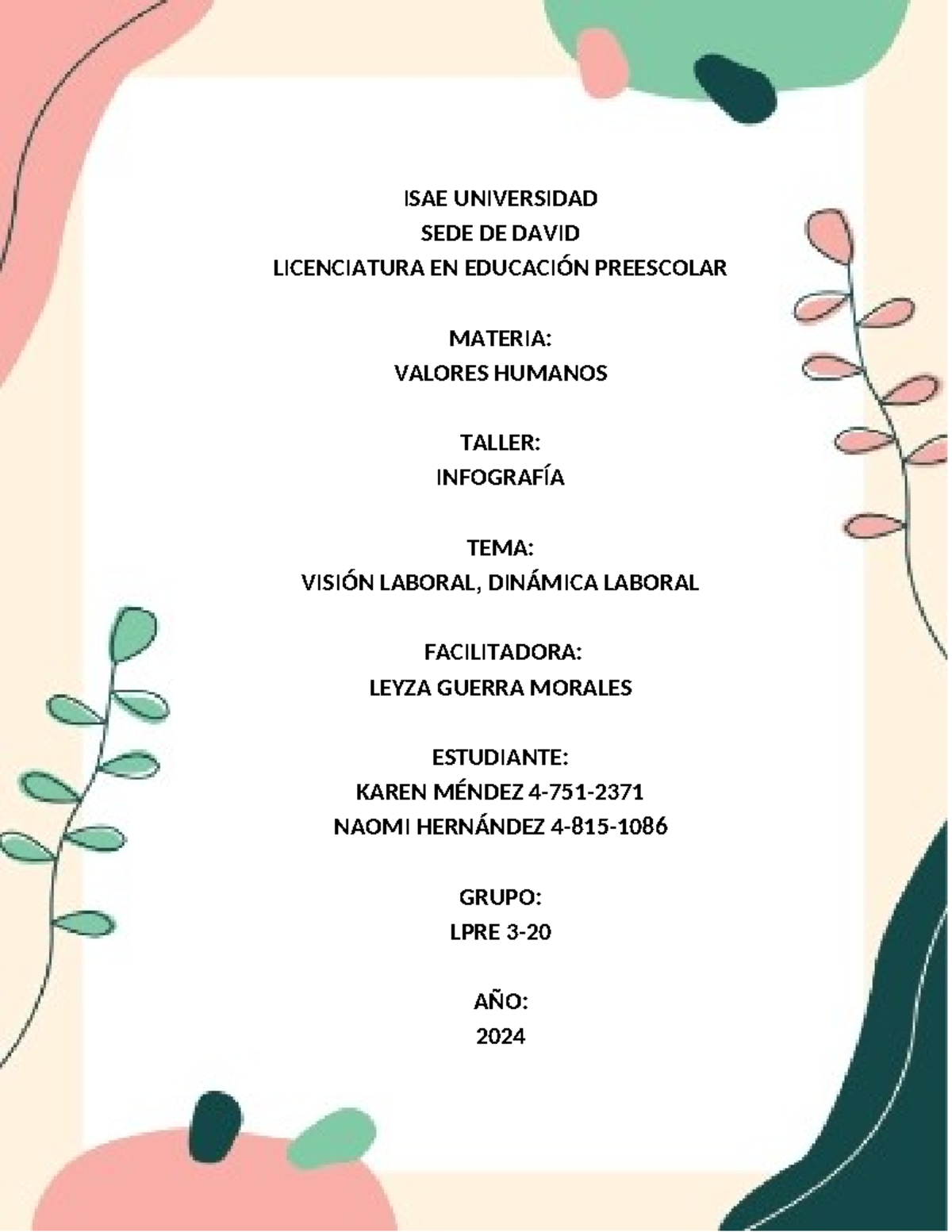 Vision Laboral Infografia Karen Mendez - fundamentos de la educacion ...