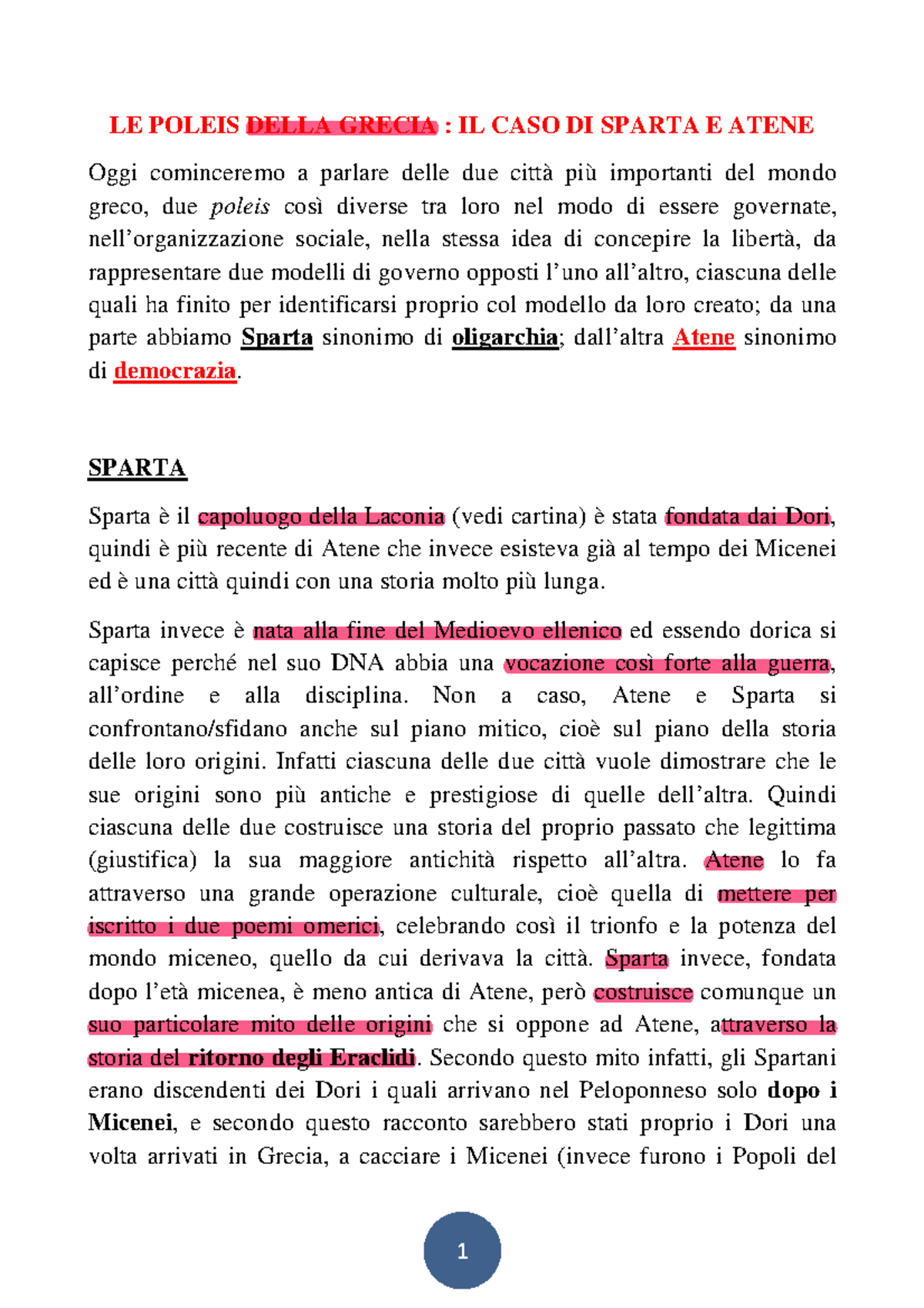 Le Poleis Di Sparta e Atene - LE POLEIS DELLA GRECIA : IL CASO DI ...