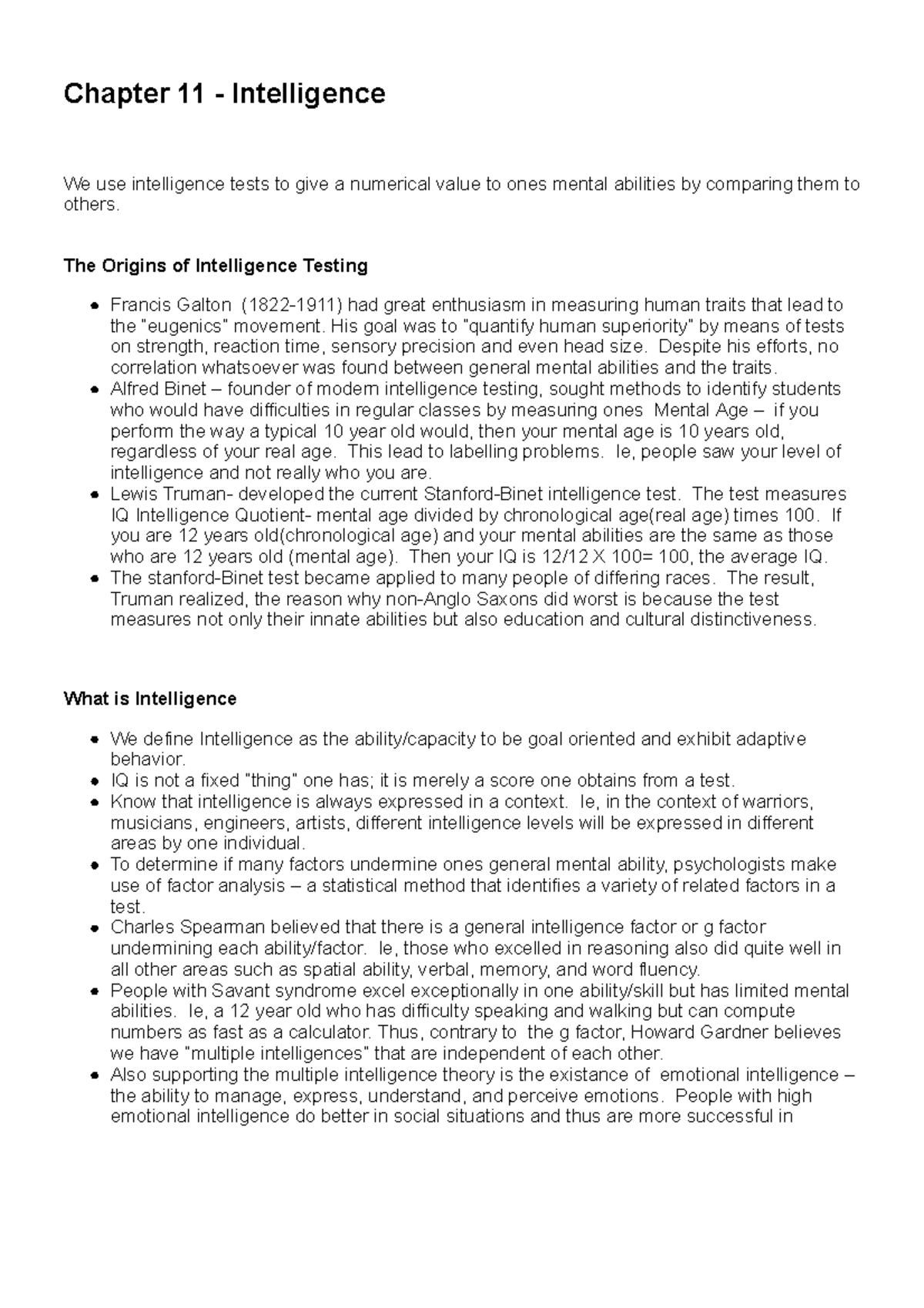 Chapter 11 - Intelligence - Chapter 11 - Intelligence We use ...