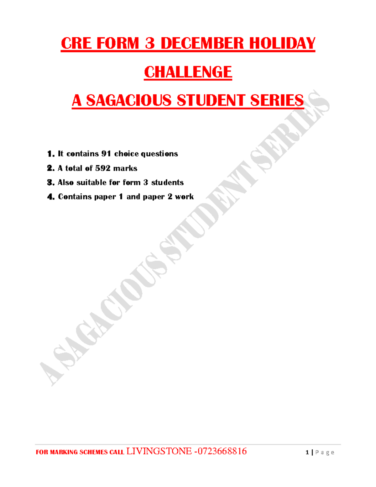 December Assignment - n.a - CRE FORM 3 DECEMBER HOLIDAY CHALLENGE A ...