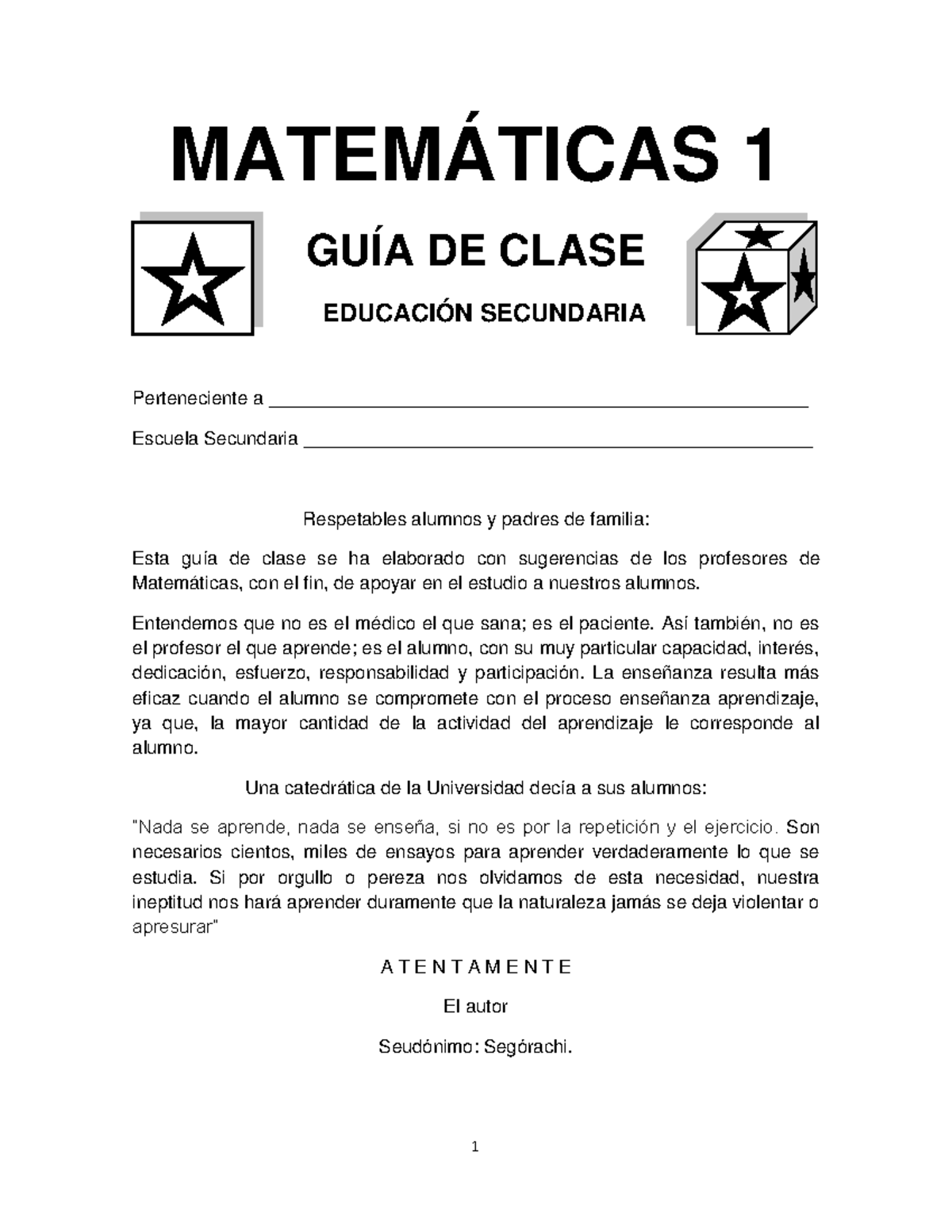 Libro completo de las matematicas 1ddw - MATEMÁTICAS 1 GUÍA DE CLASE ...