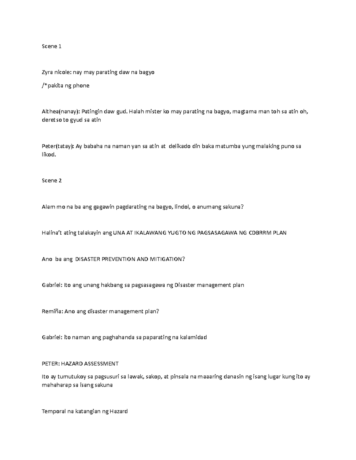 AP- Report - fdsfsd - Scene 1 Zyra nicole: nay may parating daw na ...