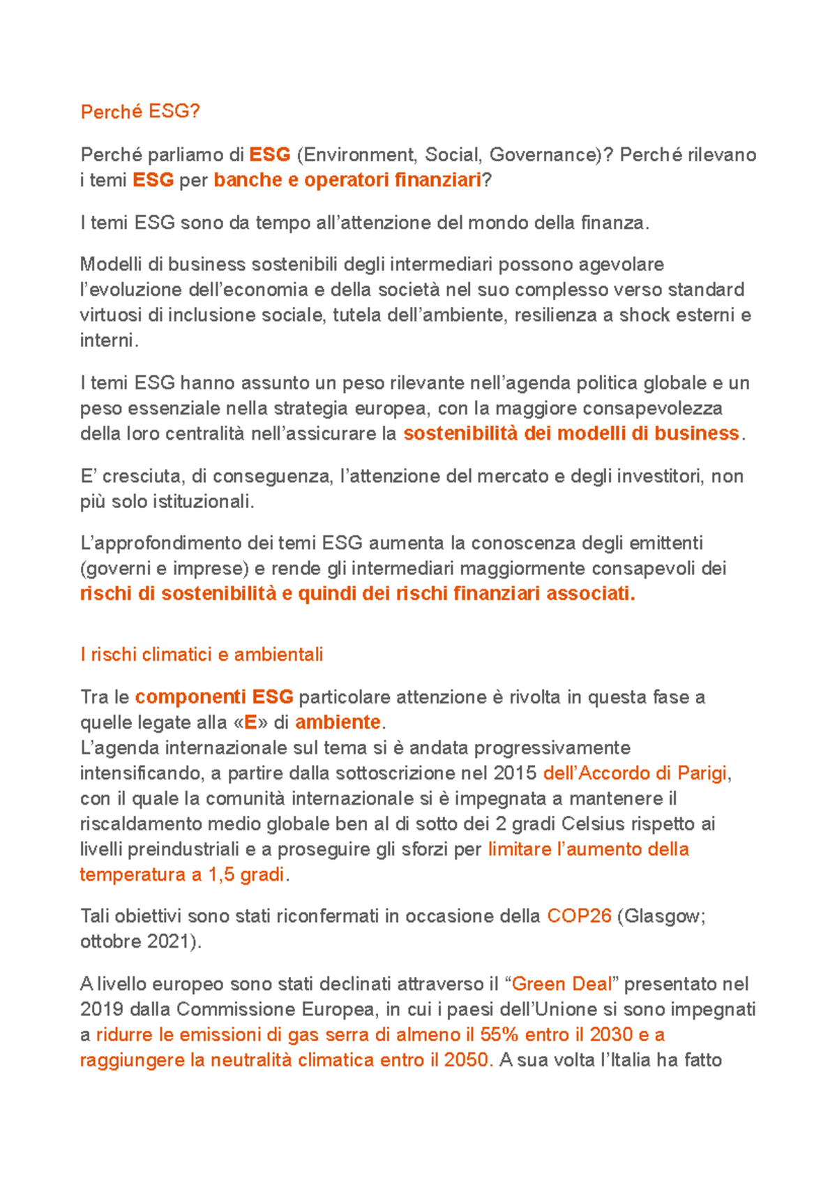 Criteri esg - Perché ESG? Perché parliamo di ESG (Environment, Social ...