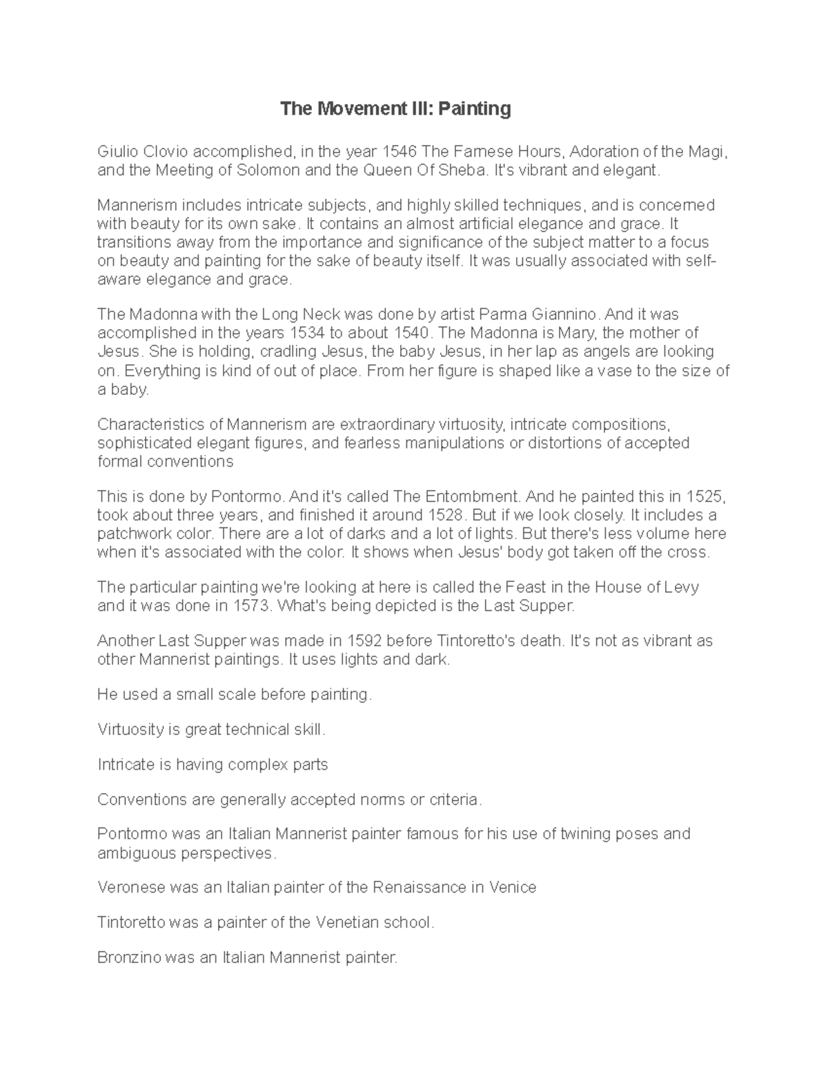 The Movement III Painting - The Movement III: Painting Giulio Clovio ...