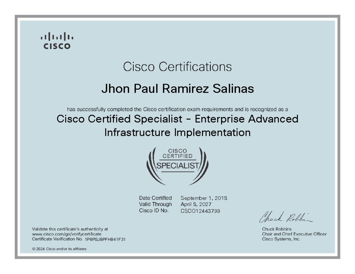 Cisco Certified Specialist - Enterprise Advanced Infrastructure ...