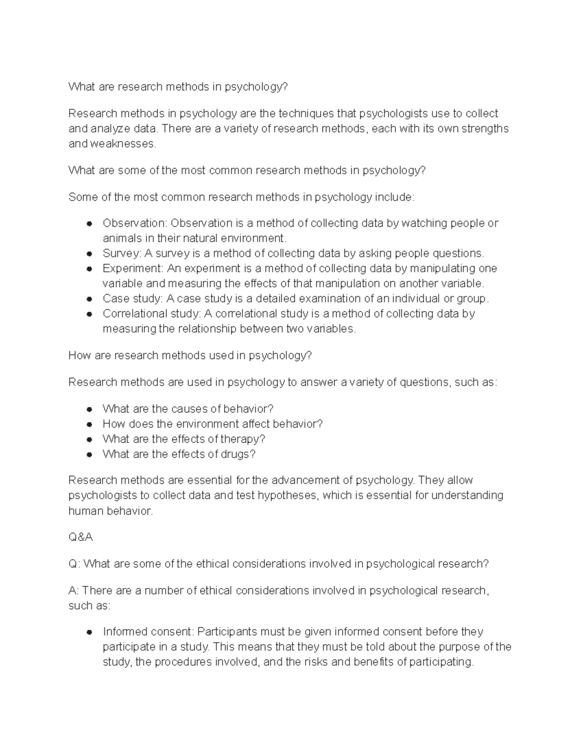 Lecture 19 Research Methods in Psychology - What are research methods ...