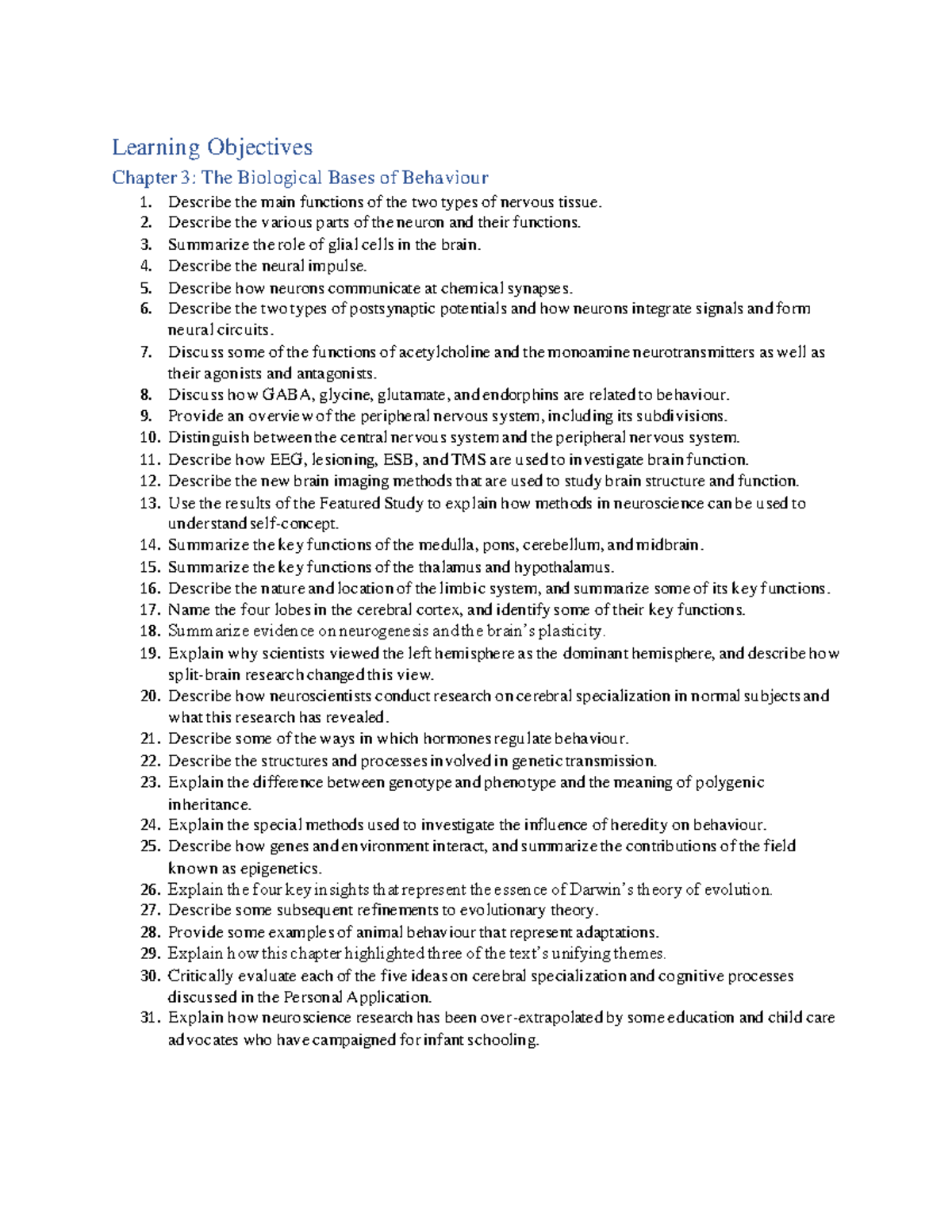 CH 3 Study questions - Warning: TT: undefined function: 32 Learning ...