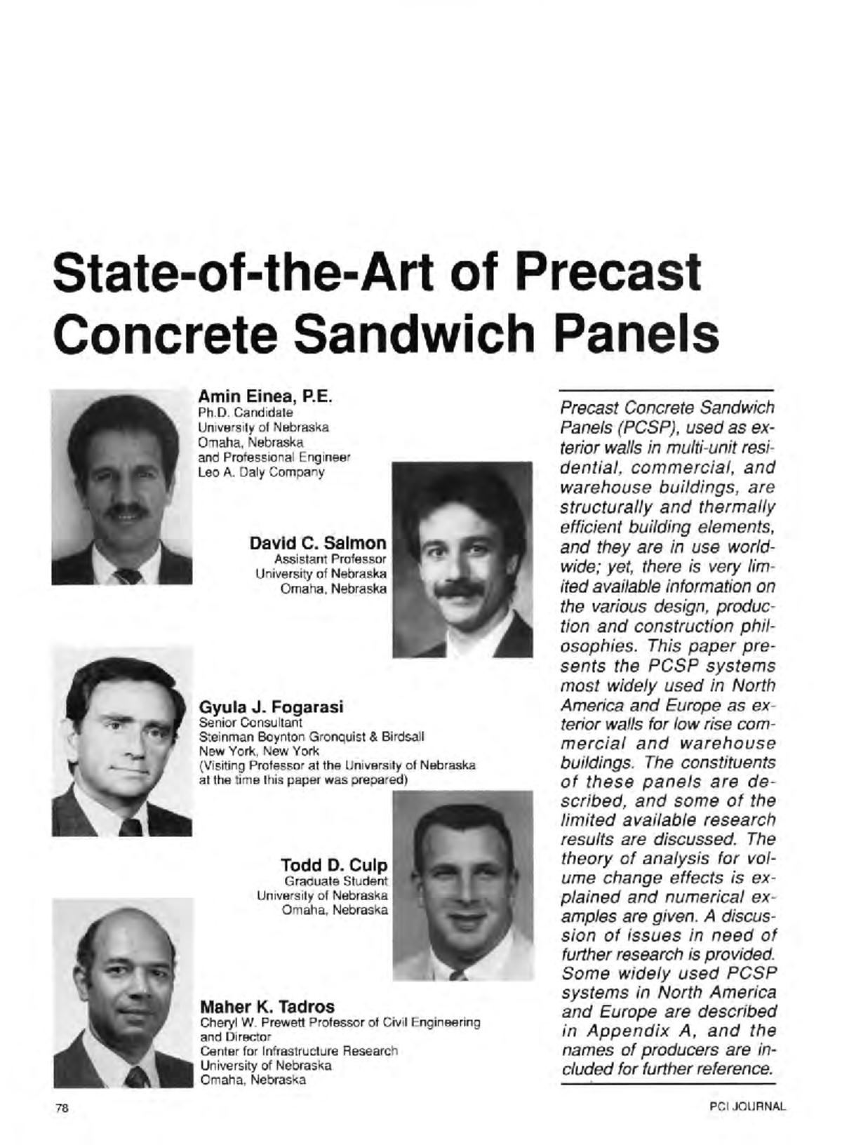 State-of-the-Art of Precast Concrete Sandwich Panels - ####### State-of ...