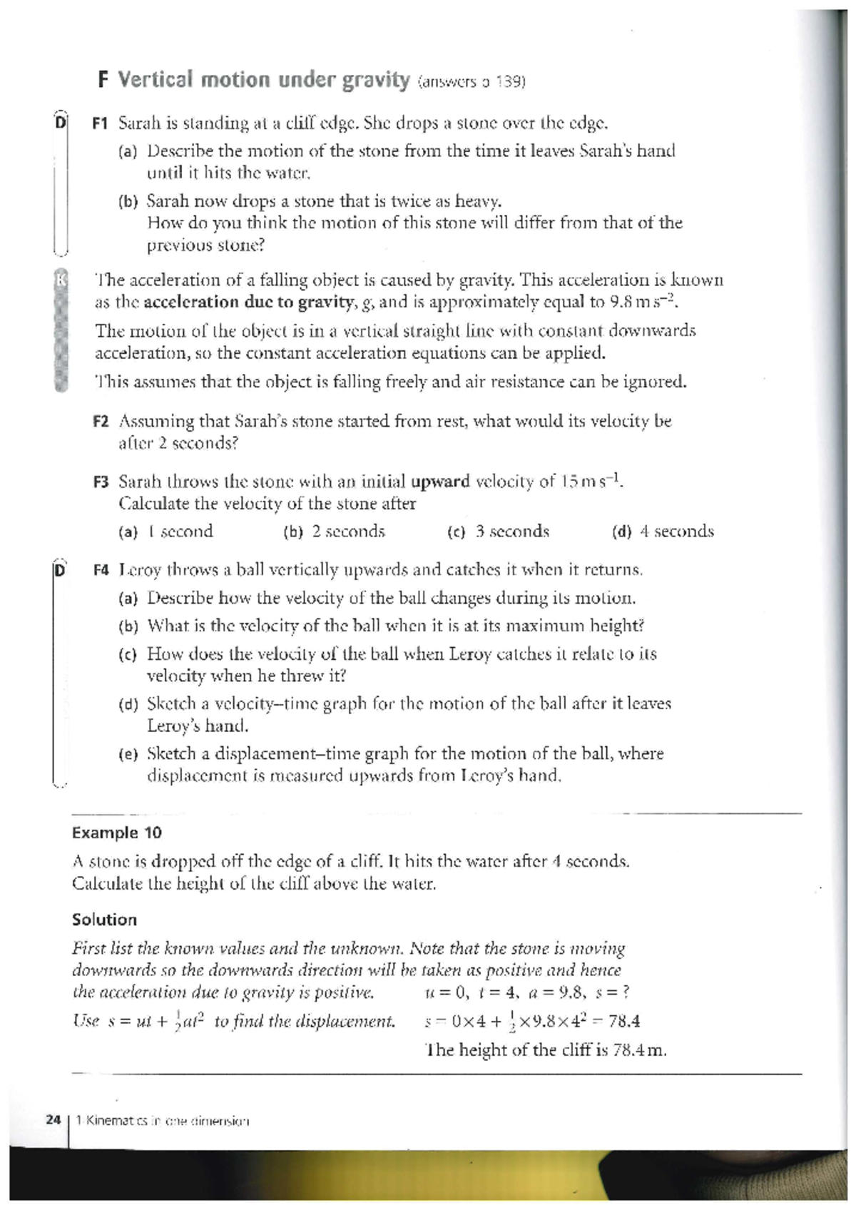 Suvat Vertical Motion - good notes - F Vertical motion under gravity ...