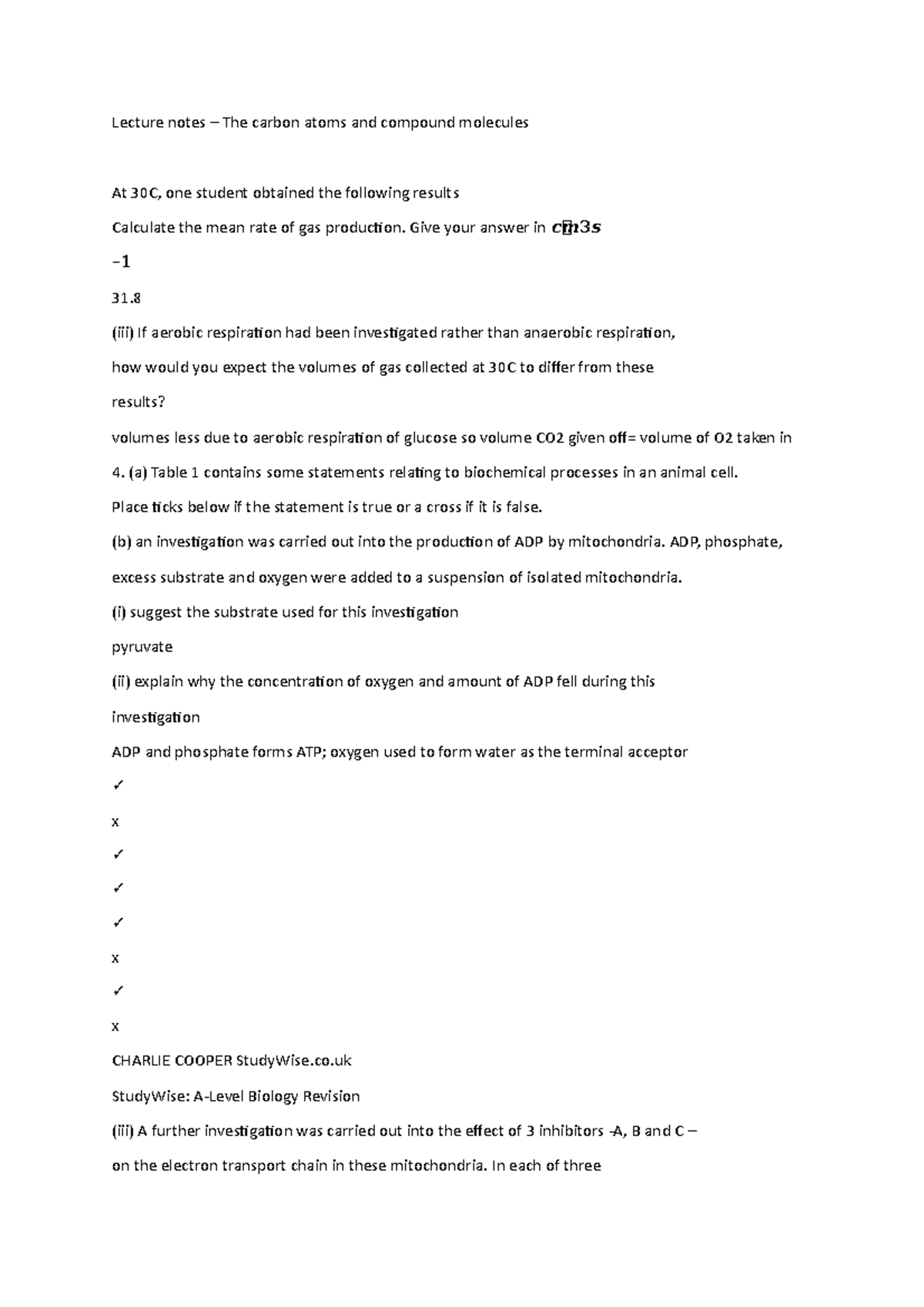 Lecture notes – The carbon atoms and compound molecules - Give your ...
