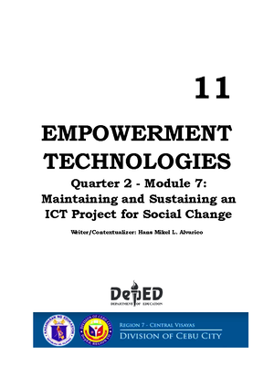 Empowerment Tech Q2 Module 2 - 11 Empowerment Technologies Quarter 2 ...