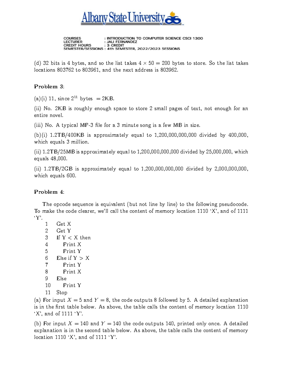 Computer s 20230417 224135-12 - (d) 32 bits is 4 bytes, and so the list ...