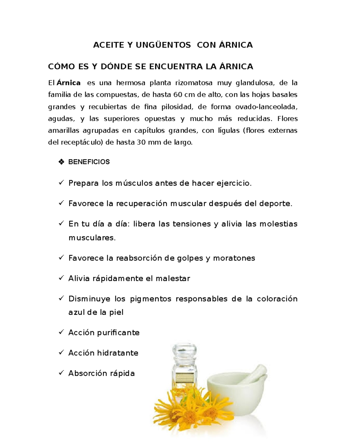 Aceite Y Unguento Arnica - ACEITE Y UNGÜENTOS CON ÁRNICA CÓMO ES Y ...