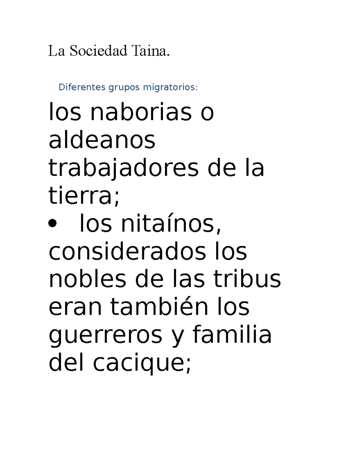 La Sociedad Taina - listillo - La Sociedad Taina. Diferentes grupos ...