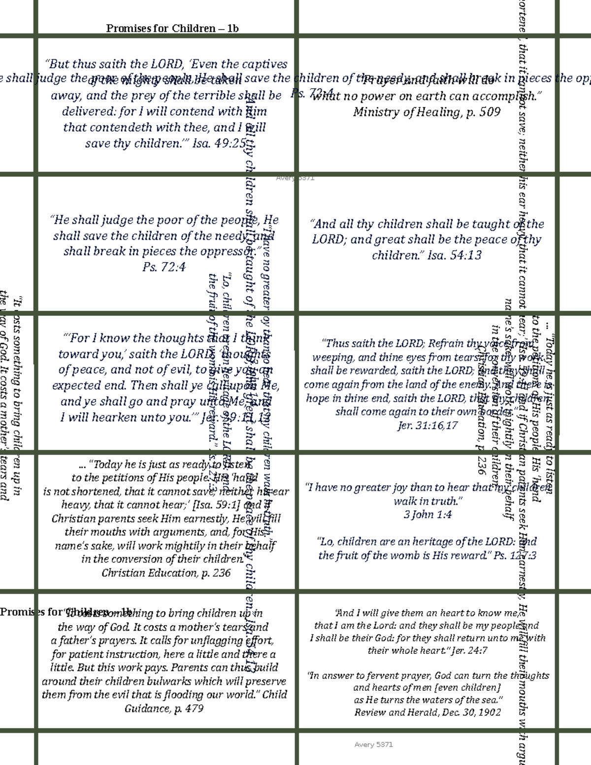 RR 5 - Promises - Children 1b - “ And all thy children shall be taught ...