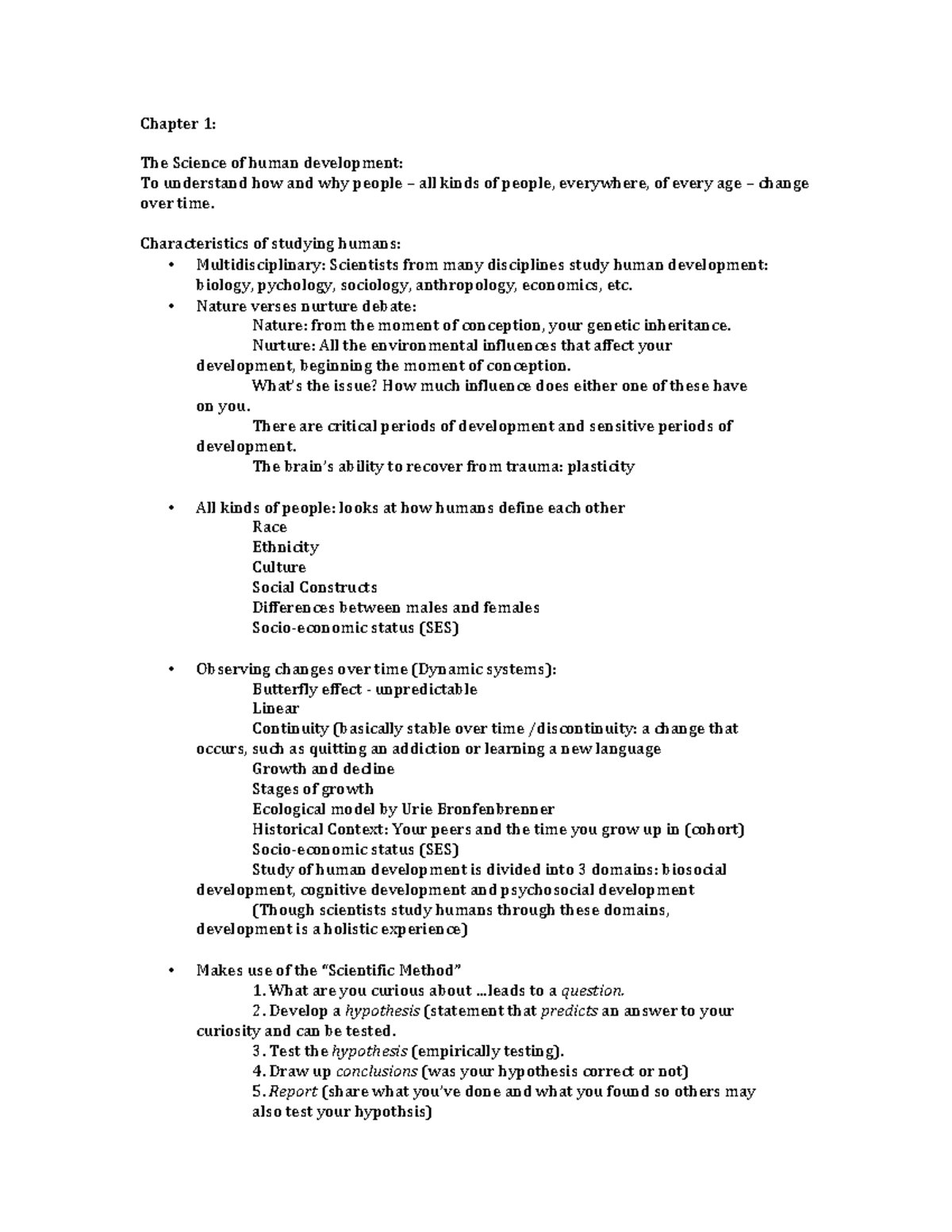 Chapter One Brief Overview - Chapter 1: The Science of human ...