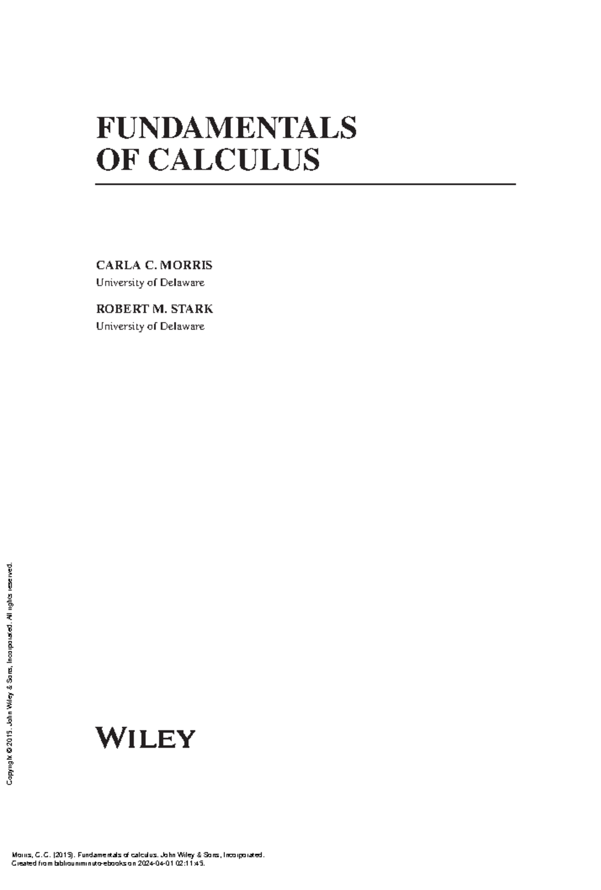 Fundamentals of Calculus - (Title Page ) - Matemáticas Financieras ...