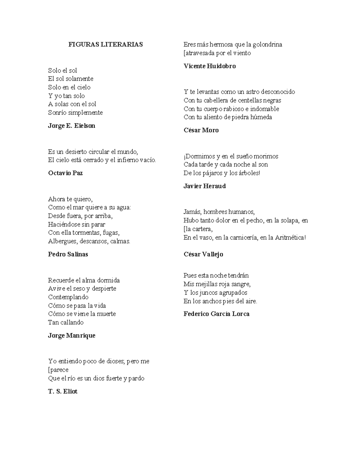 Figuras Literarias 24-2 - FIGURAS LITERARIAS Solo el sol El sol ...