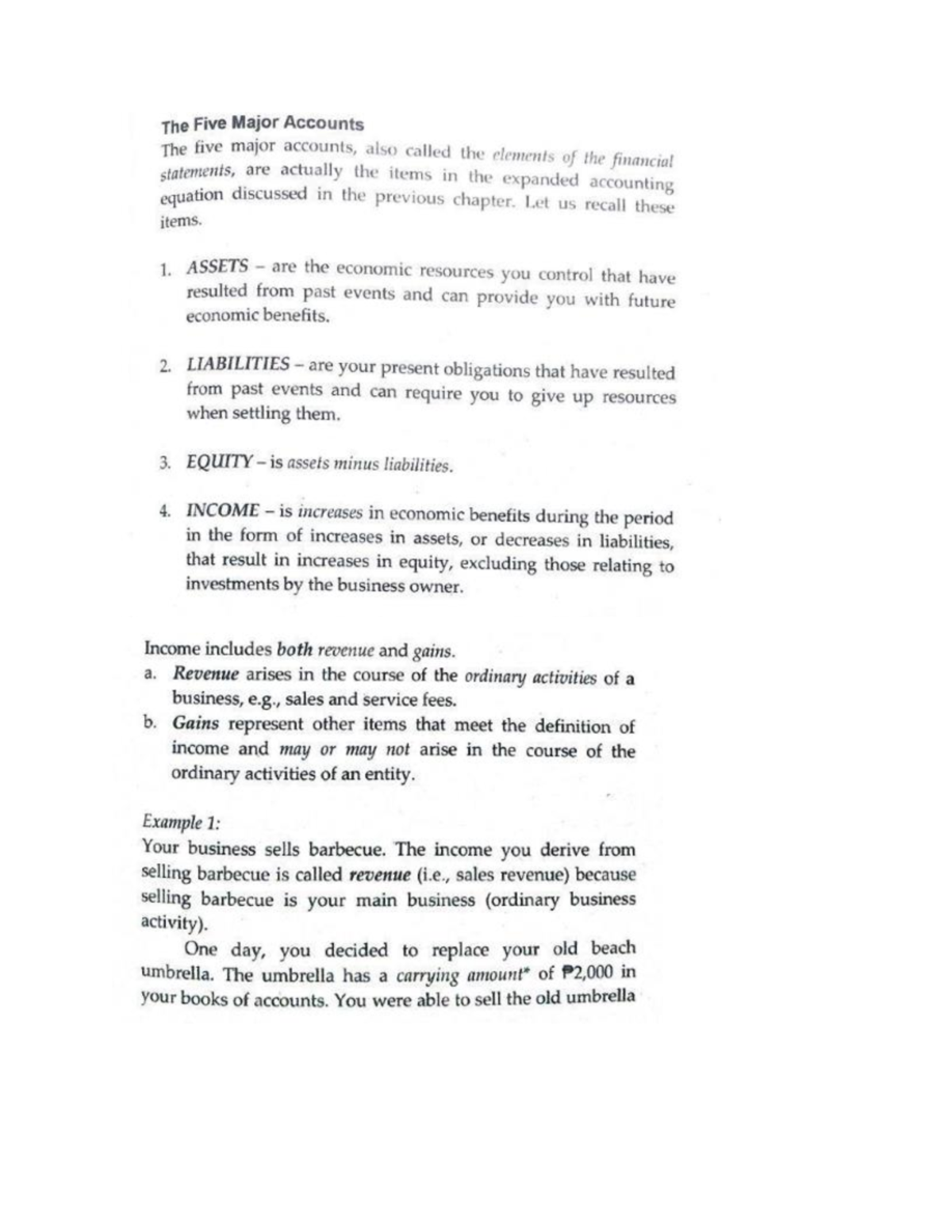 Chapter 4 - Learn - The Five Major Accounts The five major accounts ...