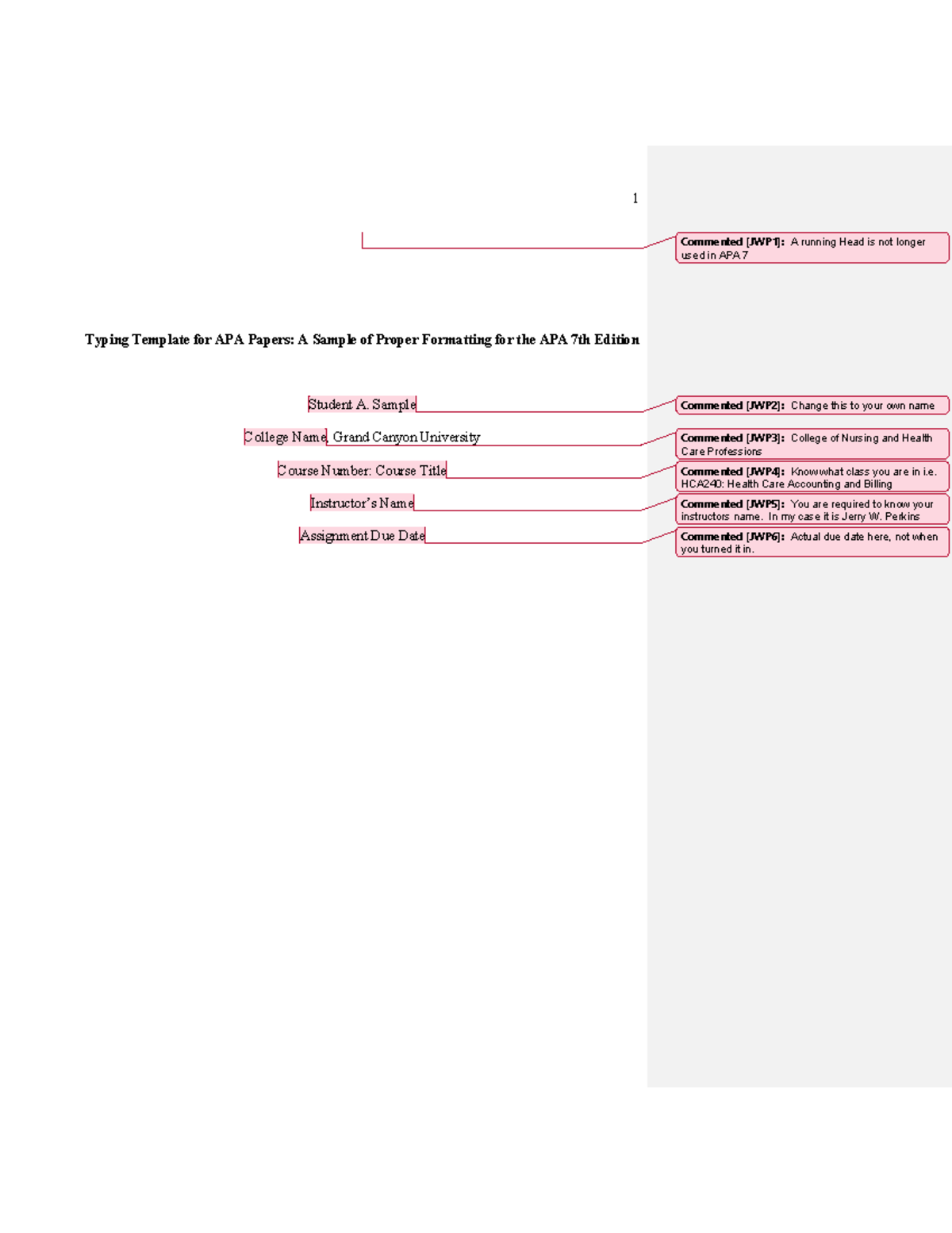 APA 7th Edition Sample Paper - Typing Template for APA Papers: A Sample ...