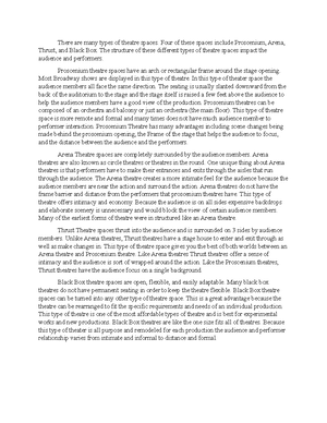Theater CH. 1-3 Notes - The Audience: Its Role and Imagination (Chapter ...