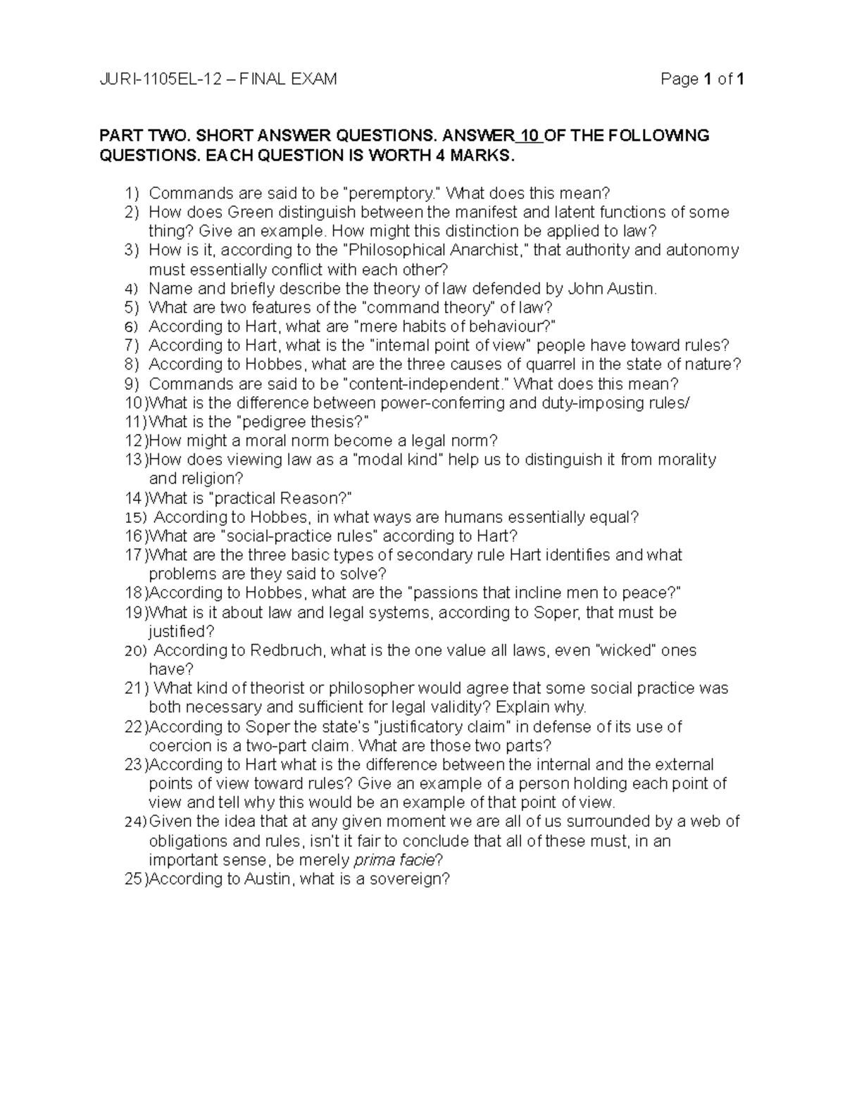 July.21 JURI 1105EL 12 - PART TWO - JURI-1105EL-12 – FINAL EXAM Page 1 ...