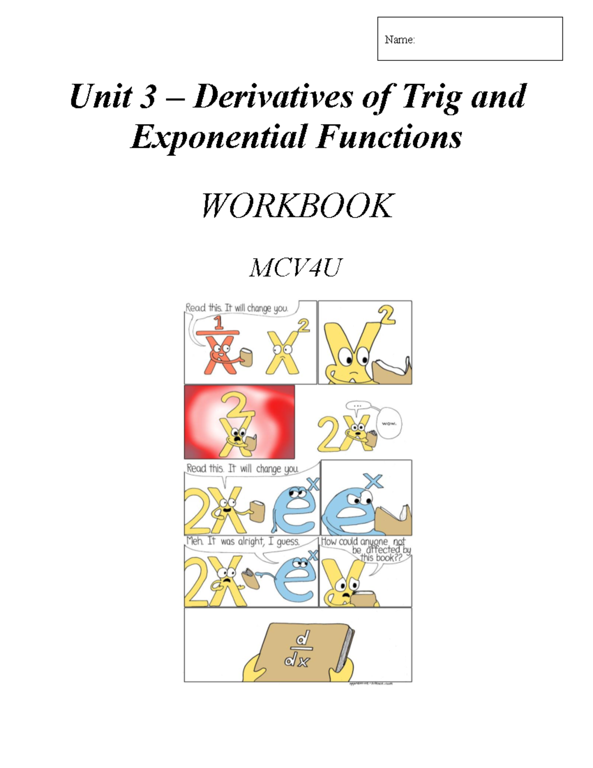 3 - notes - Unit 3 – Derivatives of Trig and Exponential Functions ...