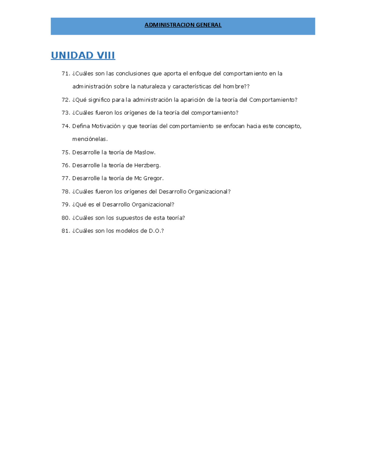 Actividad- Unidad VIII - UNIDAD VIII ¿Cuáles son las conclusiones que aporta el enfoque del ...