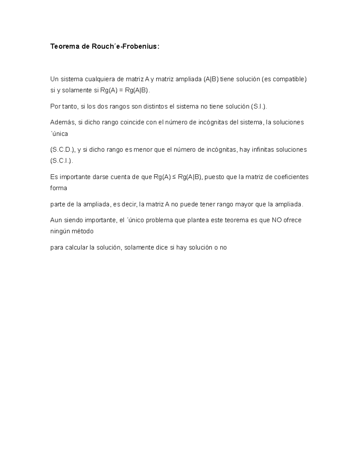 Aplicaciones practicas sistemas de ecuaciones lineales parte IV - Teorema de Rouch ́e-Frobenius ...