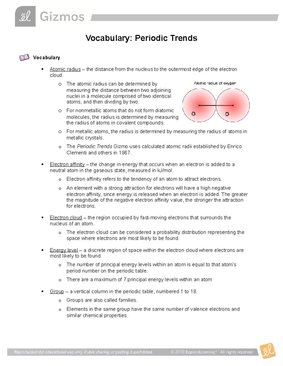 Periodic Trends Vocab - Holt Mcdougal e-book- Chapter 4- Electrons in ...