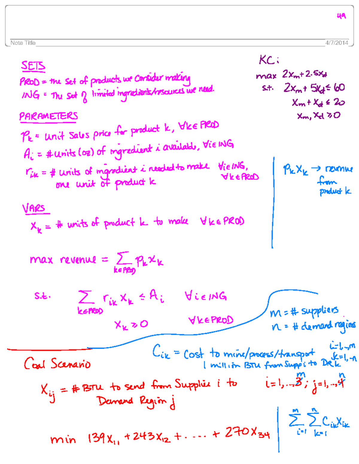 313day5 - Lecture notes 5 - Deterministic Models & Optimization - 49 ...
