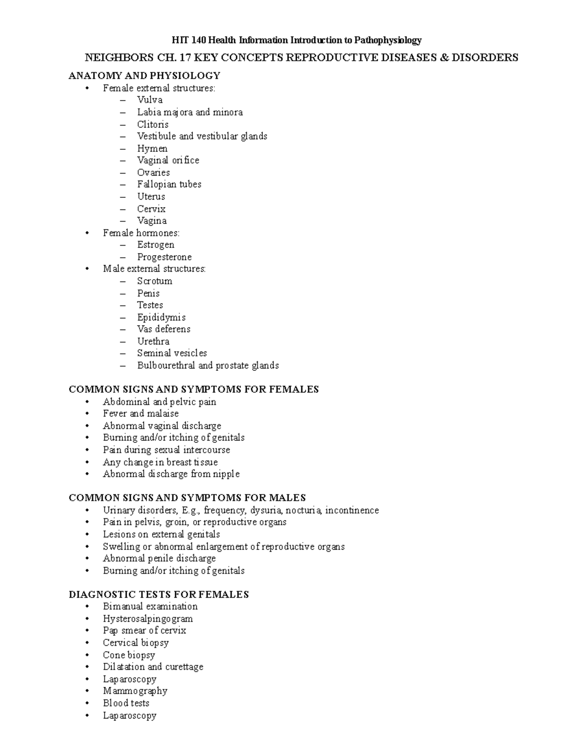 Neighbors Ch 17 Key Concepts - HIT 140 Health Information Introduction ...
