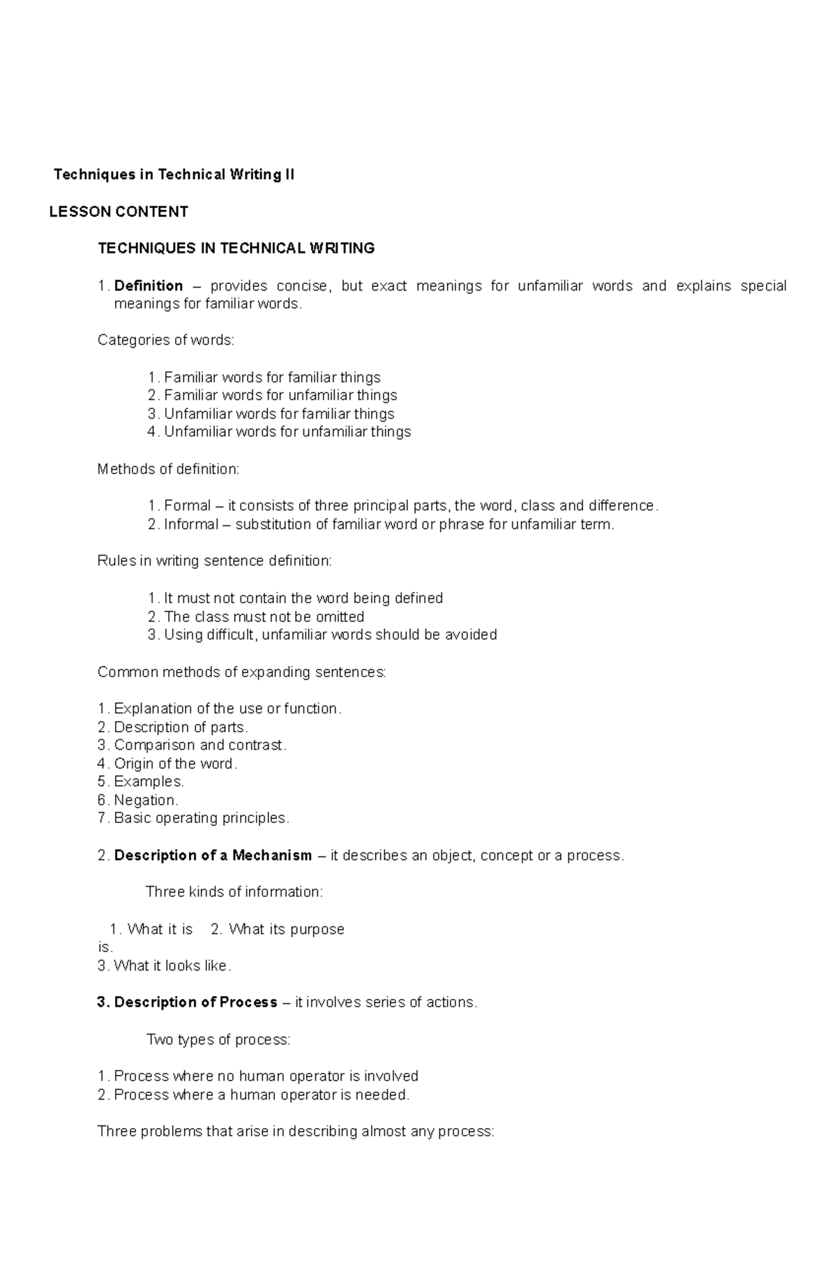 Techniques in Technical Writing - – provides concise, but exact ...