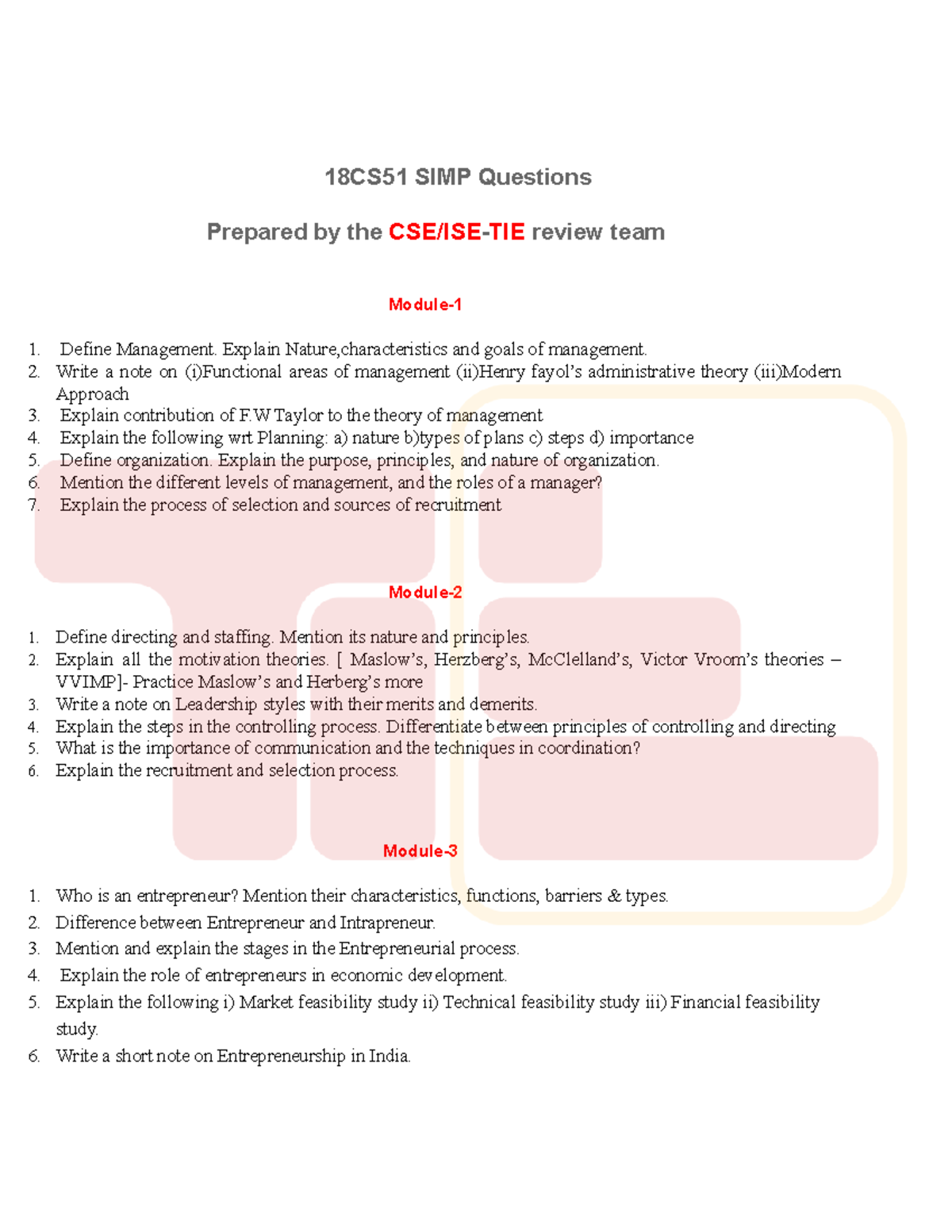 Copy of ME Super-imp-tie-23 (1)pdf - 18CS51 SIMP Questions Prepared by the CSE/ISE-TIE review ...