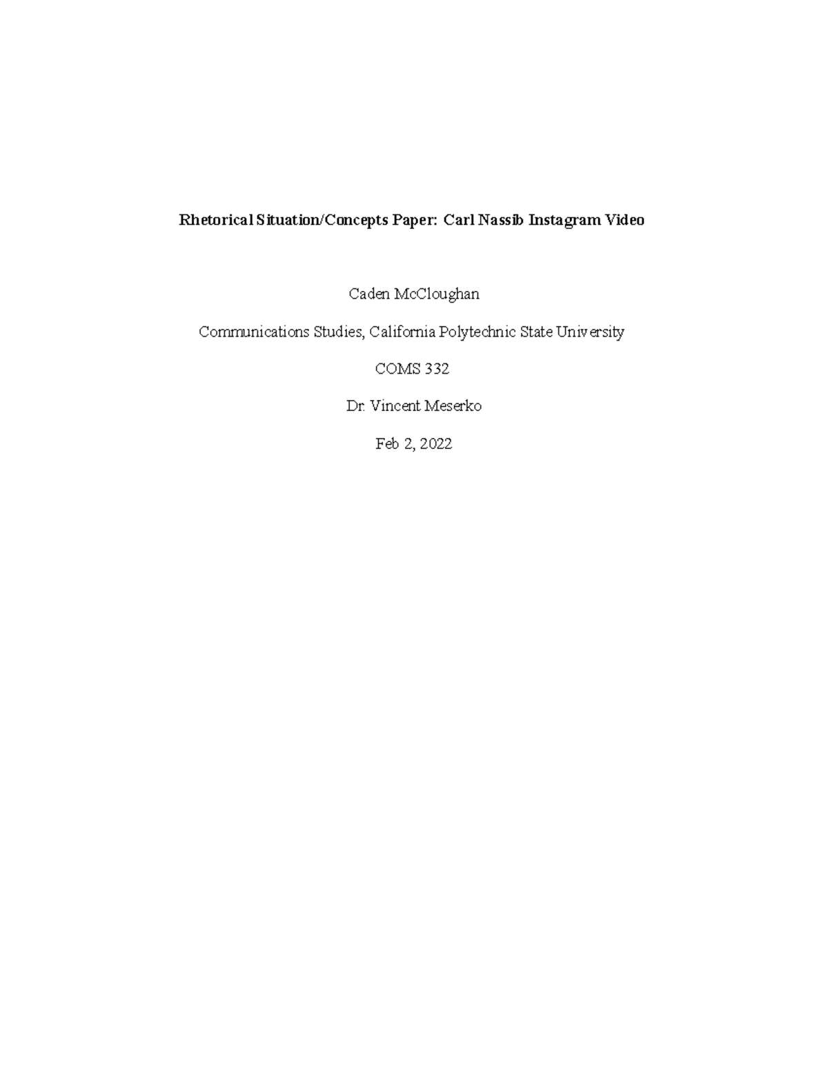 Rhetorical Situation - Rhetorical Situation/Concepts Paper: Carl Nassib ...