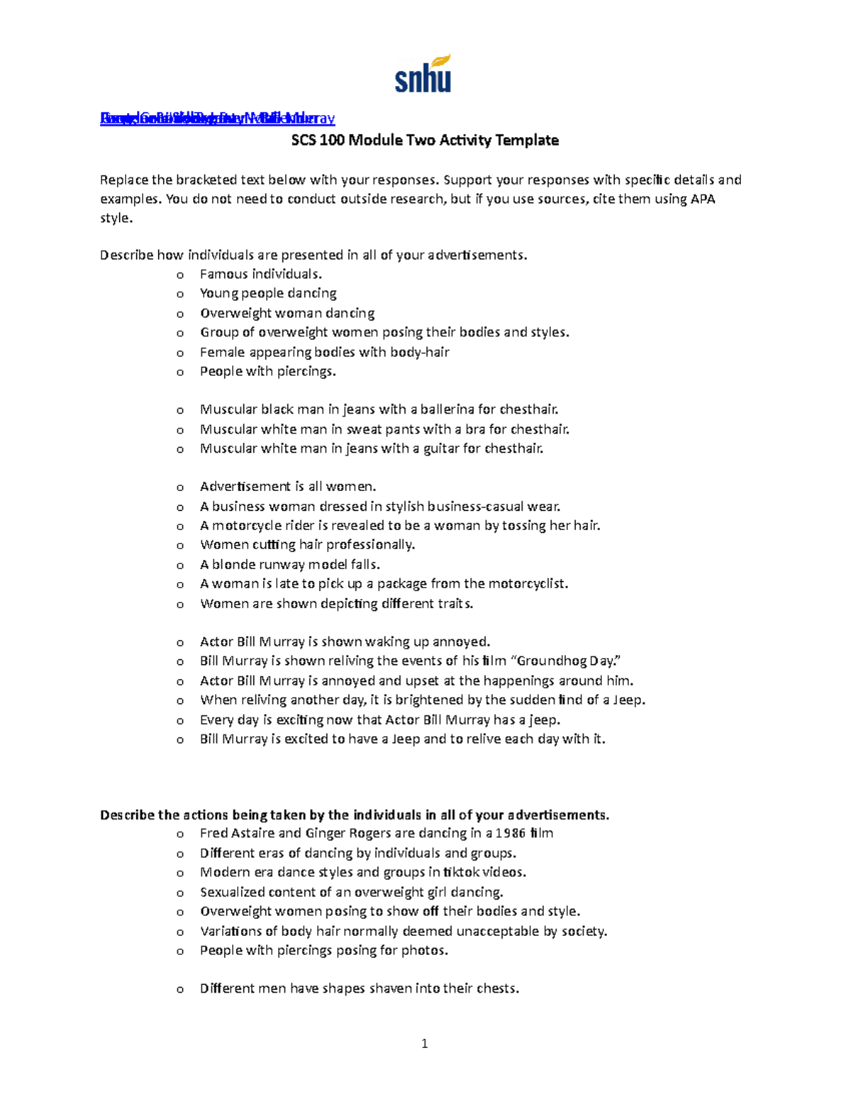 SCS 100 Module Two Activity Template - SCS 100 Module Two Activity ...