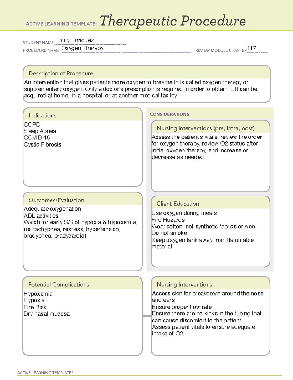 Therapeutic Procedure O2 Therapy - ACTIVE LEARNING TEMPLATES ...