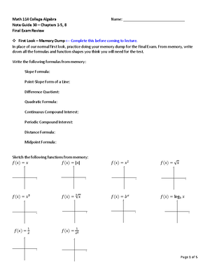 Math 094 Module 1 Learning Guide 1 - Math 094 College Algebra Lab Name ...