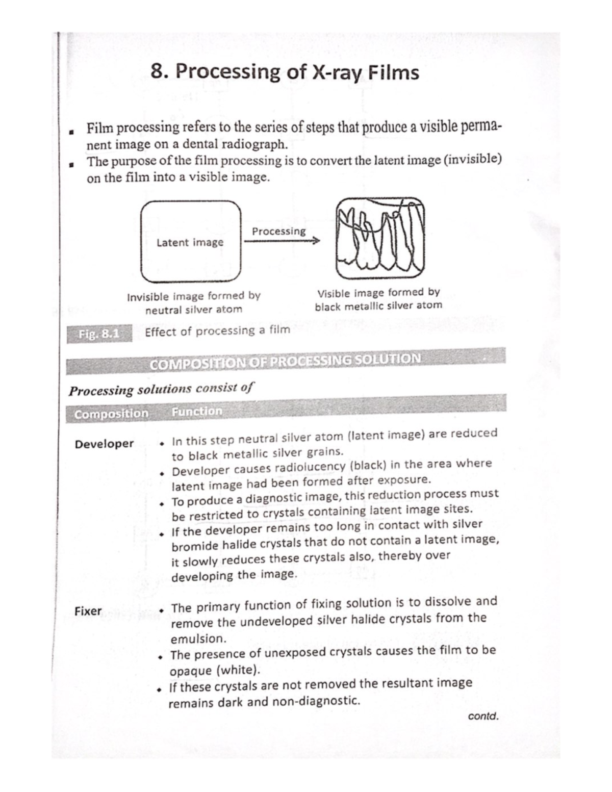 8. Processing of X-ray Films - BDS - Studocu