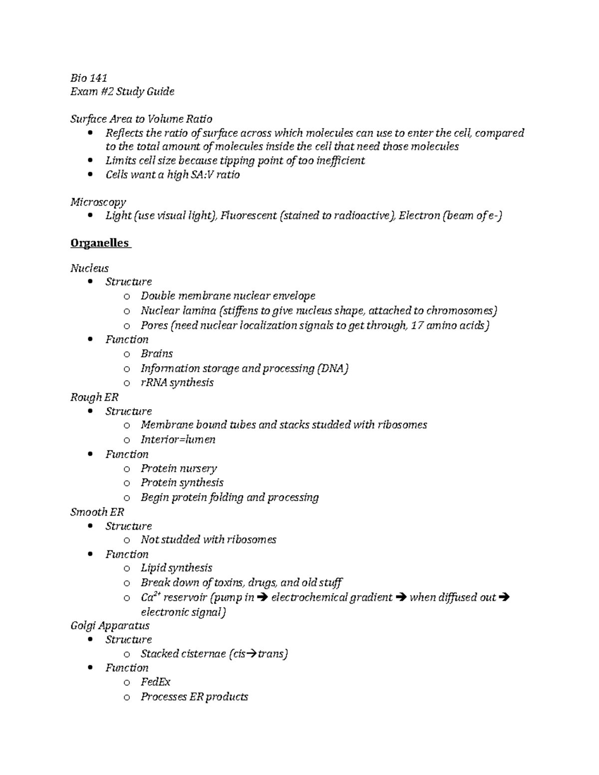 Exam 2 review - Summary Foundations of Modern Biol I - Bio 141 Exam ...