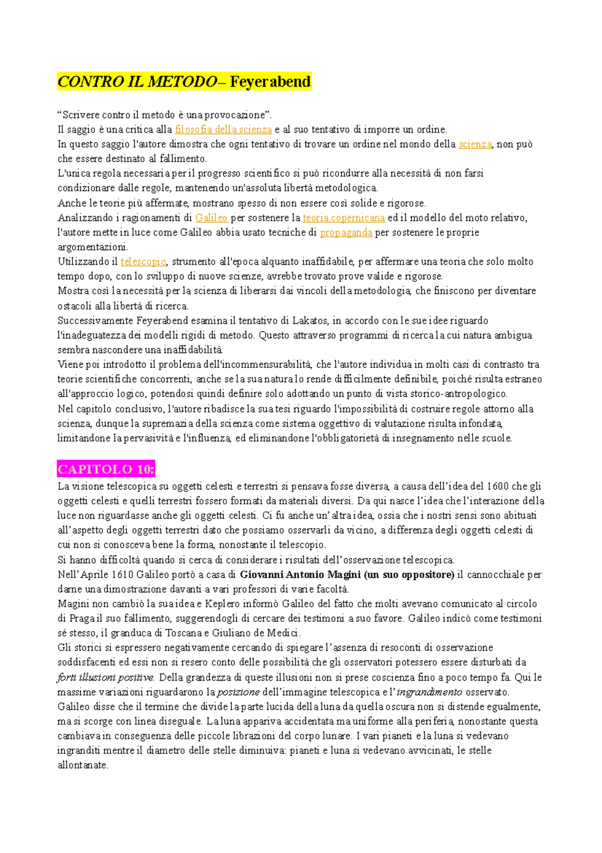 Contro IL Metodo -Fayerabend - CONTRO IL METODO – Feyerabend “Scrivere ...