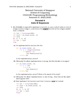 CS1010X 2019 Finals Paper - SCHOOL OF COMPUTING ASSESSMENT FOR Special Term I, 2018/ CS1010X ...