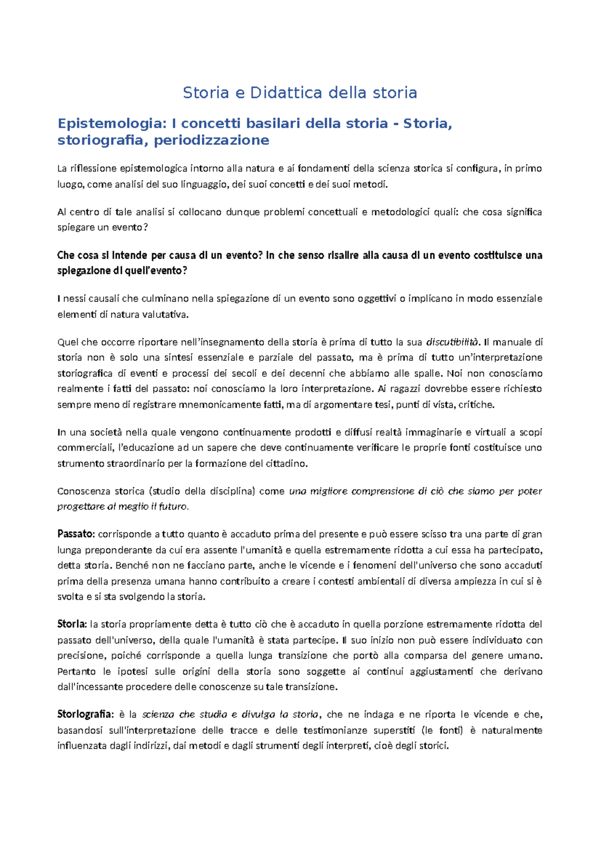 Riassunto slide stora antica - Storia e Didattica della storia ...