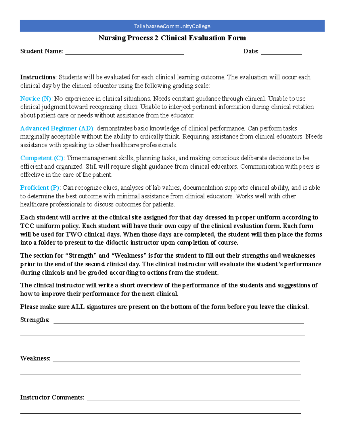 Clinical+Evaluation+Tool+NP2 - Nursing Process 2 Clinical Evaluation Form Student Name: - Studocu